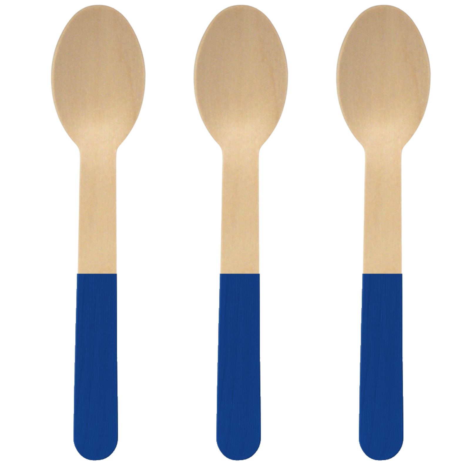 Wooden Dipped Spoons Royal Blue (Pack of 20) - Discount Party Supplies